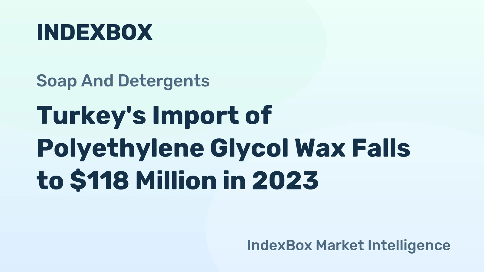 Turkey's Import of Polyethylene Glycol Wax Falls to $118 Million in 2023
