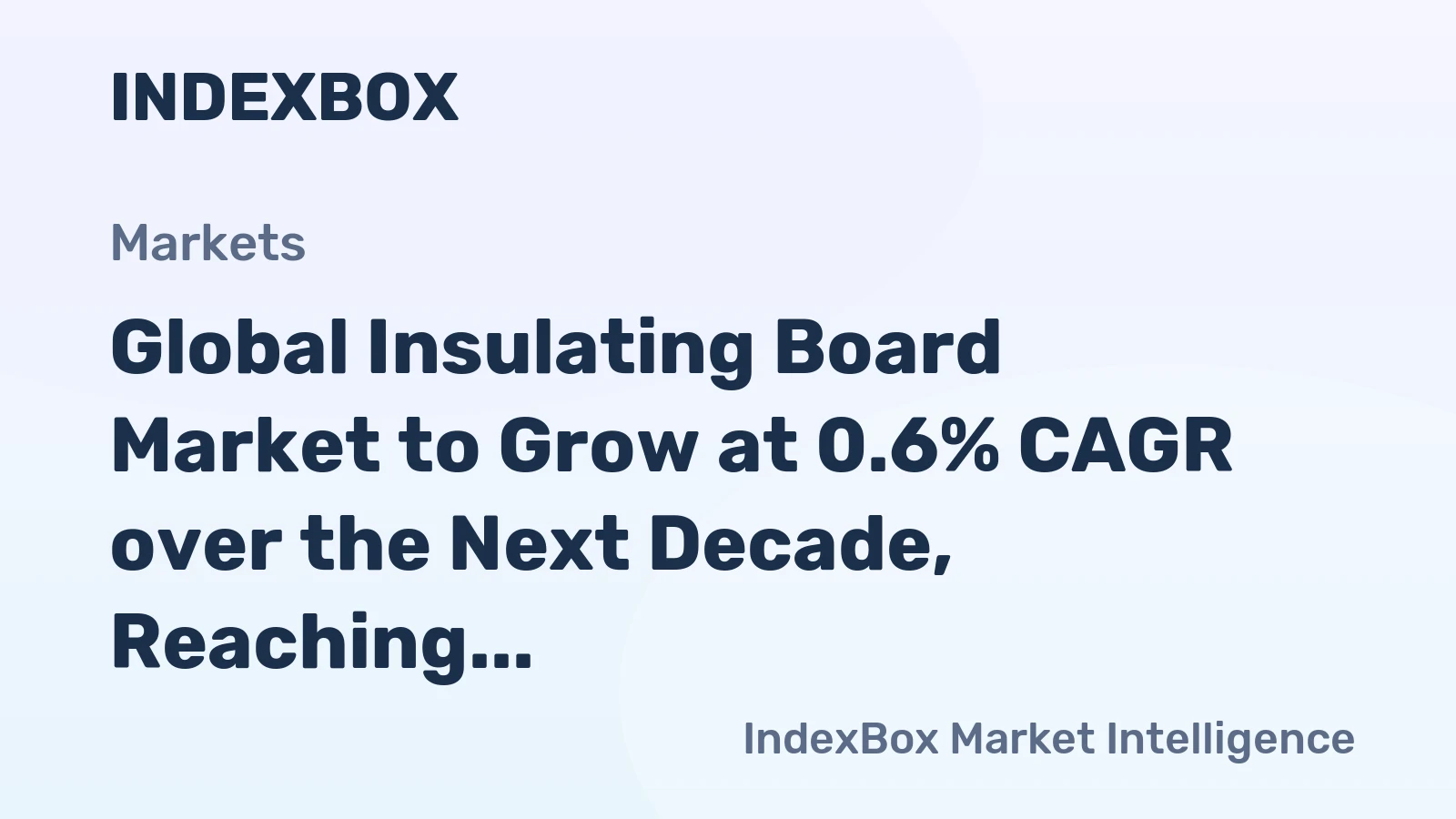 Global Insulating Board Market to Grow at 0.6% CAGR over the Next Decade, Reaching $14.5B by 2035