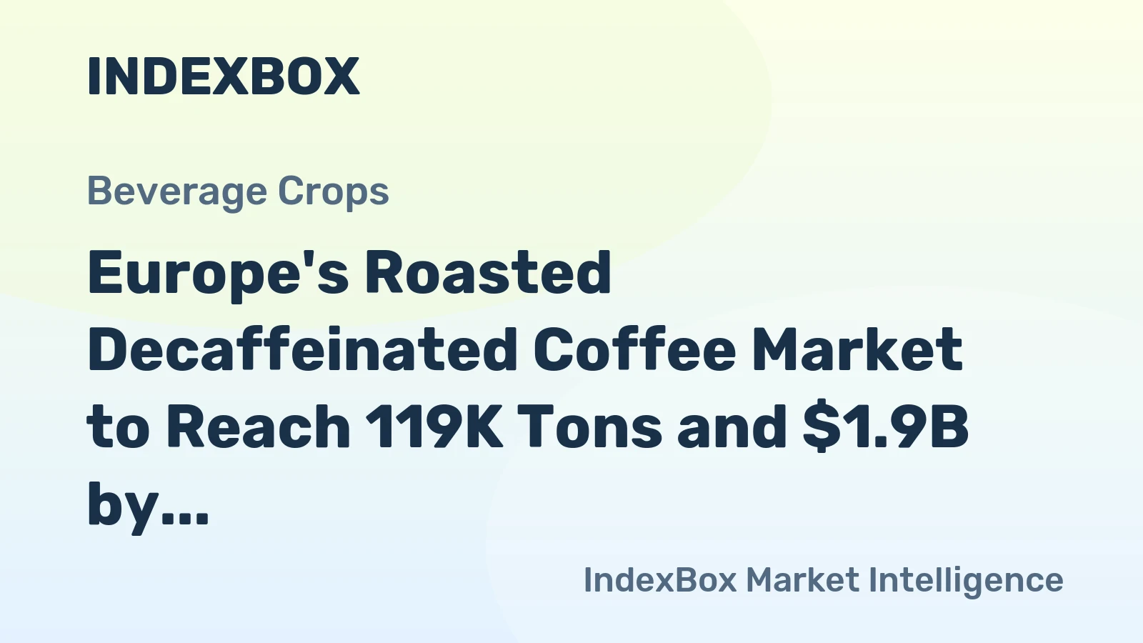 Europe's Roasted Decaffeinated Coffee Market to Reach 119K Tons and $1.9B by 2035