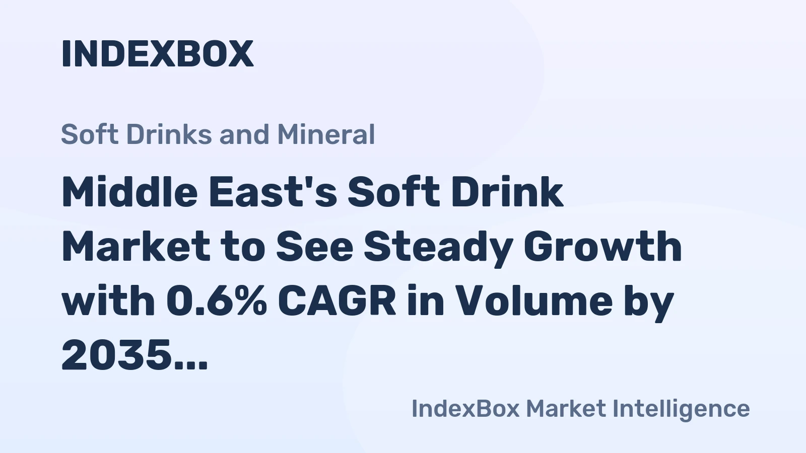 Middle East's Soft Drink Market to See Steady Growth with 0.6% CAGR in Volume by 2035