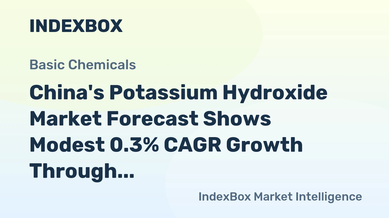 China's Potassium Hydroxide Market Forecast Shows Modest 0.3% CAGR Growth Through 2035