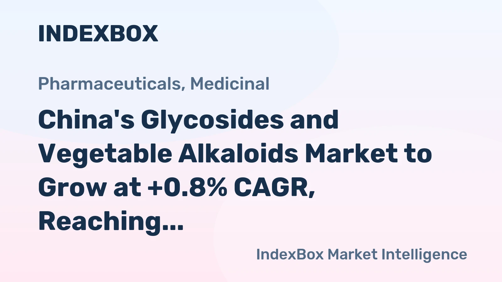 China's Glycosides and Vegetable Alkaloids Market to Grow at +0.8% CAGR, Reaching $1.2B by 2035