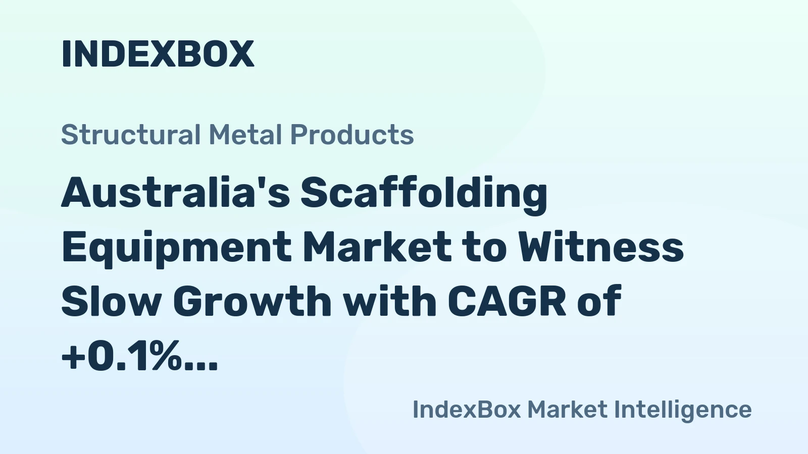 Australia's Scaffolding Equipment Market to Witness Slow Growth with CAGR of +0.1% by 2035