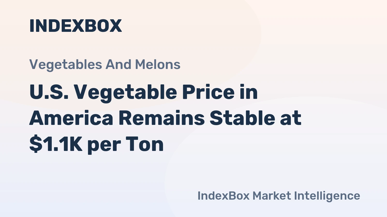 U.S. Vegetable Price in America Remains Stable at $1.1K per Ton