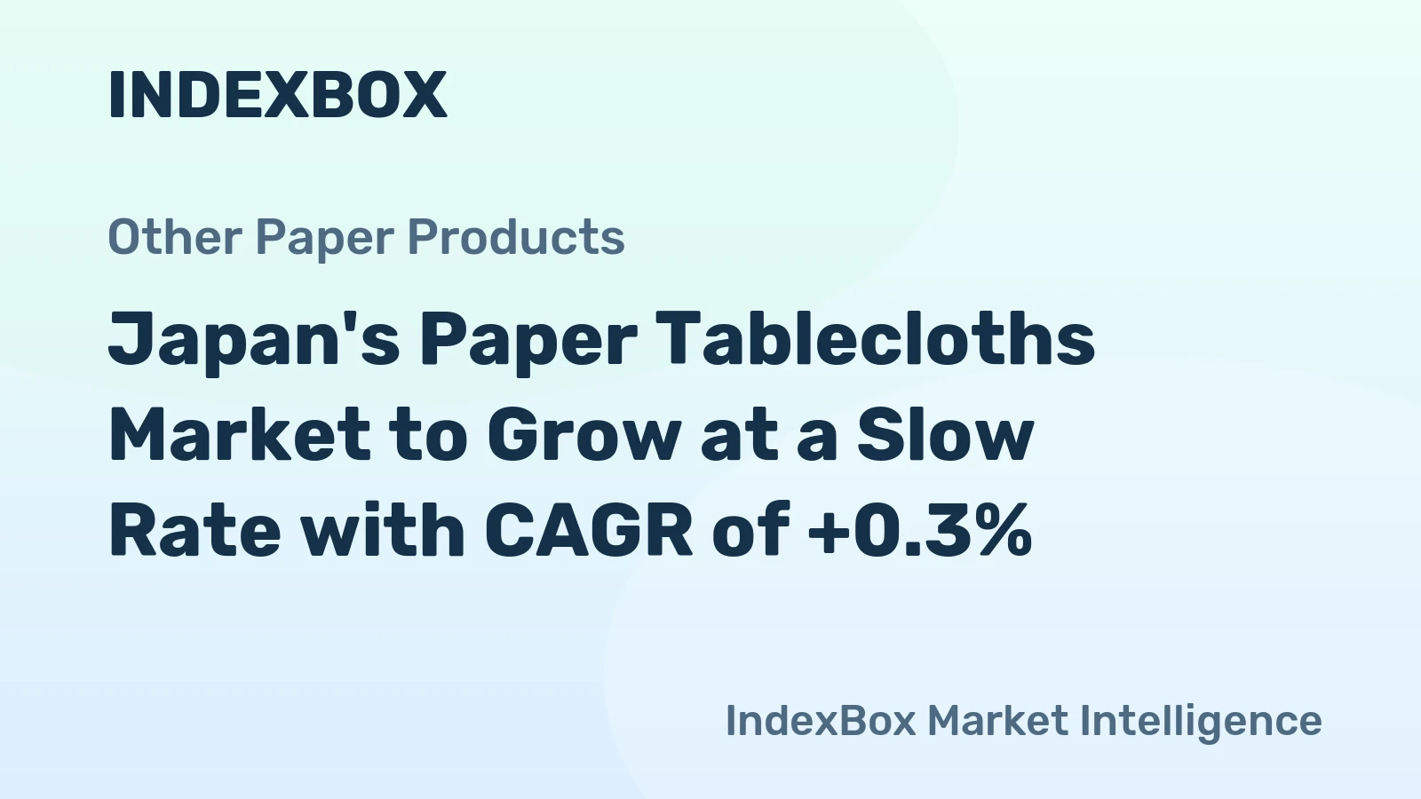 Japan's Paper Tablecloths Market to Grow at a Slow Rate with CAGR of +0.3%