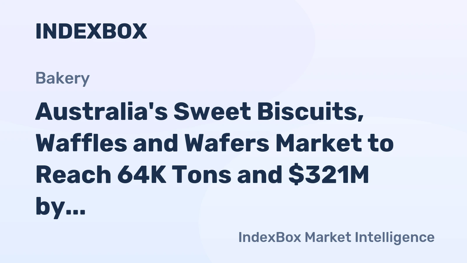 Australia's Sweet Biscuits, Waffles and Wafers Market to Reach 64K Tons and $321M by 2035
