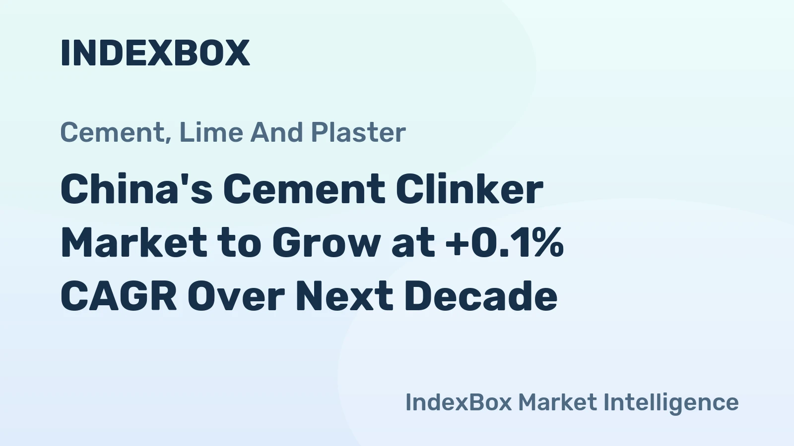 China's Cement Clinker Market to Grow at +0.1% CAGR Over Next Decade