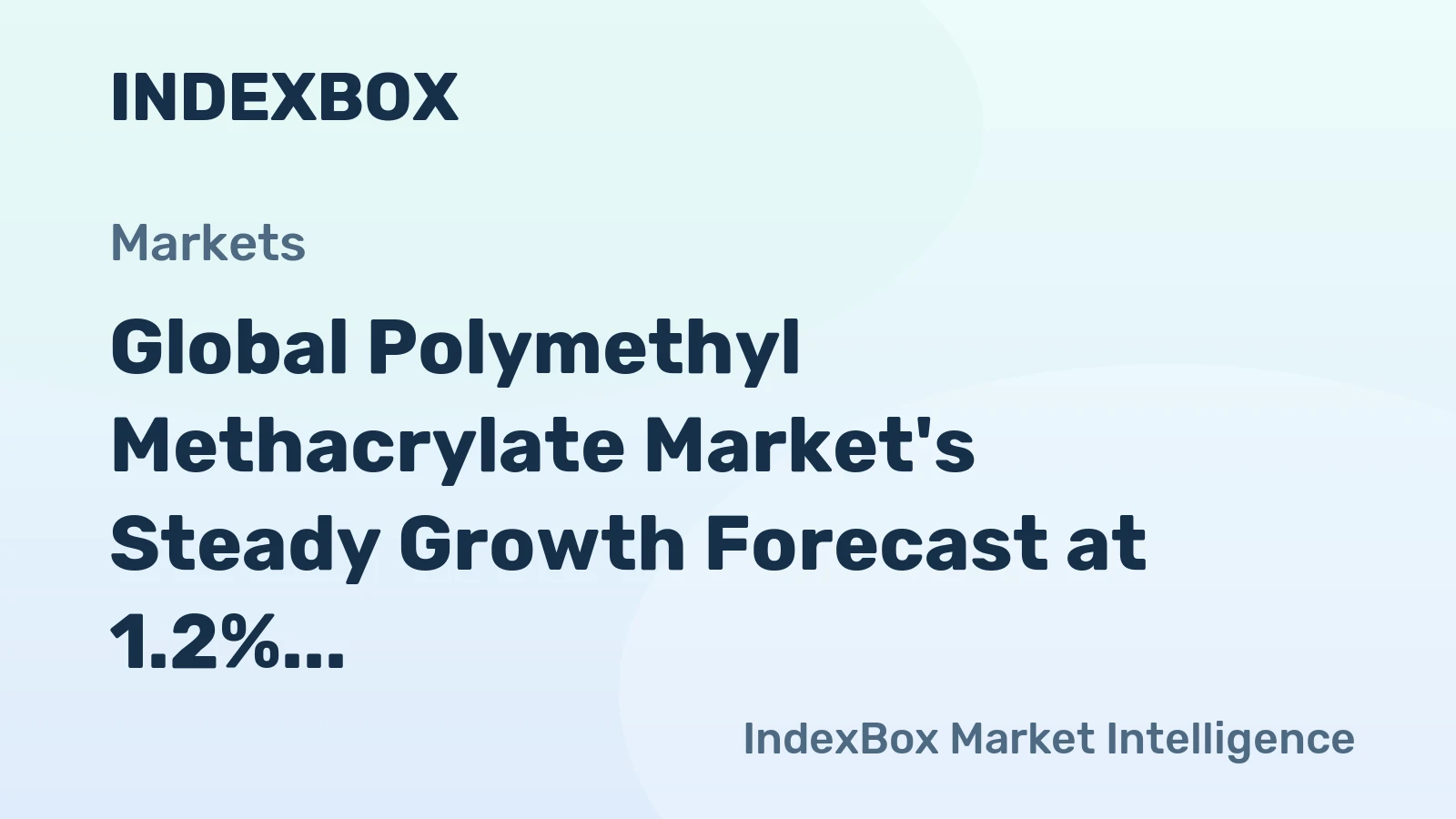 Global Polymethyl Methacrylate Market's Steady Growth Forecast at 1.2% CAGR to 2035