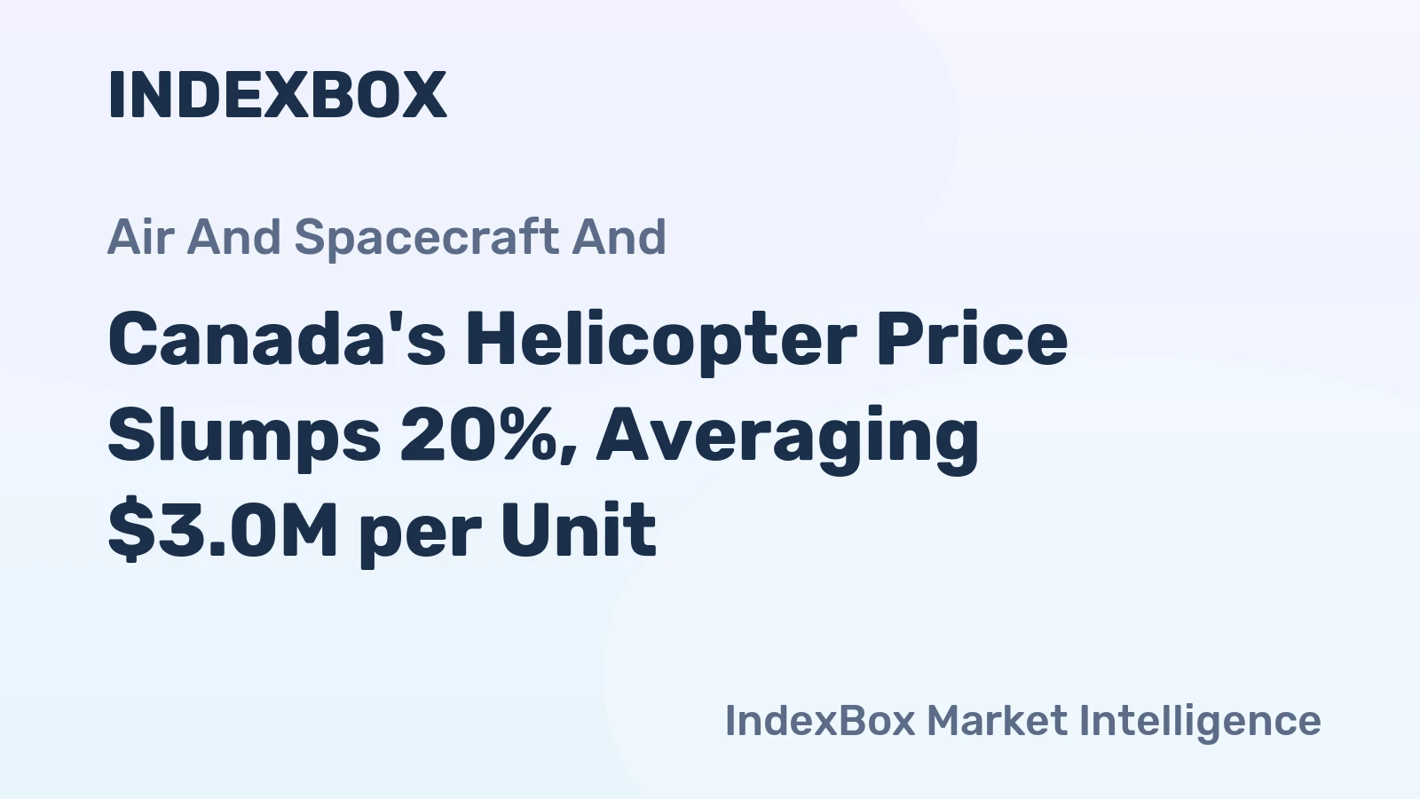 Canada's Helicopter Price Slumps 20%, Averaging $3.0M per Unit