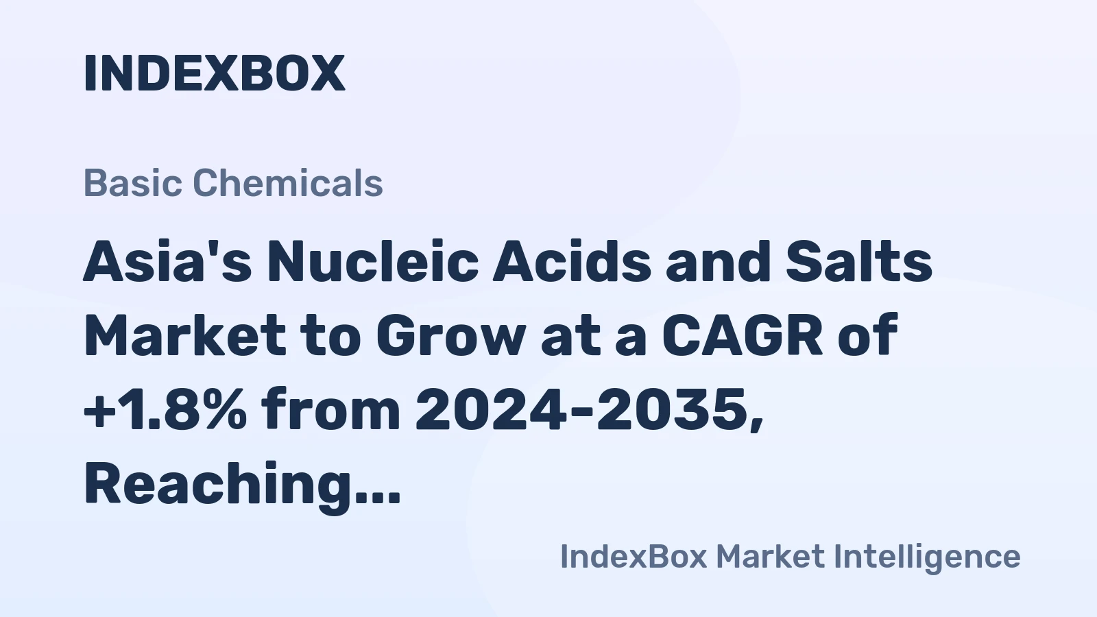 Asia's Nucleic Acids and Salts Market to Grow at a CAGR of +1.8% from 2024-2035, Reaching 687K Tons by 2035
