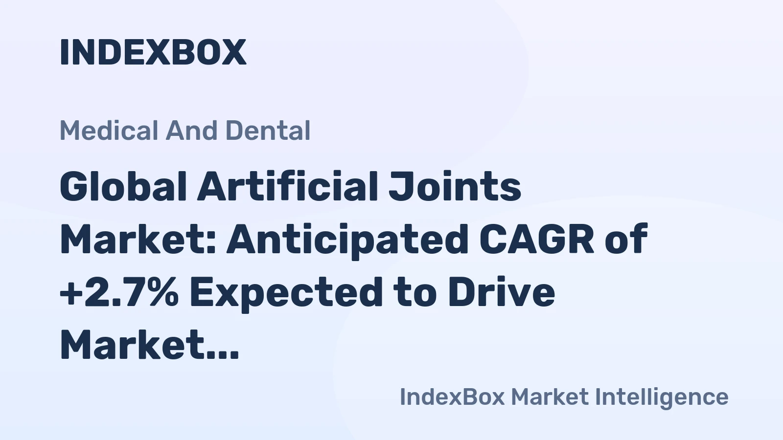 Global Artificial Joints Market: Anticipated CAGR of +2.7% Expected to Drive Market Value to $168.2B by 2035
