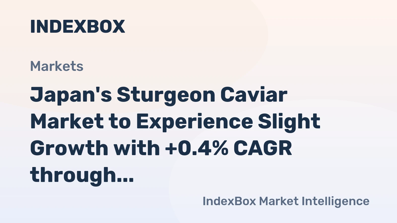 Japan's Sturgeon Caviar Market to Experience Slight Growth with +0.4% CAGR through 2035
