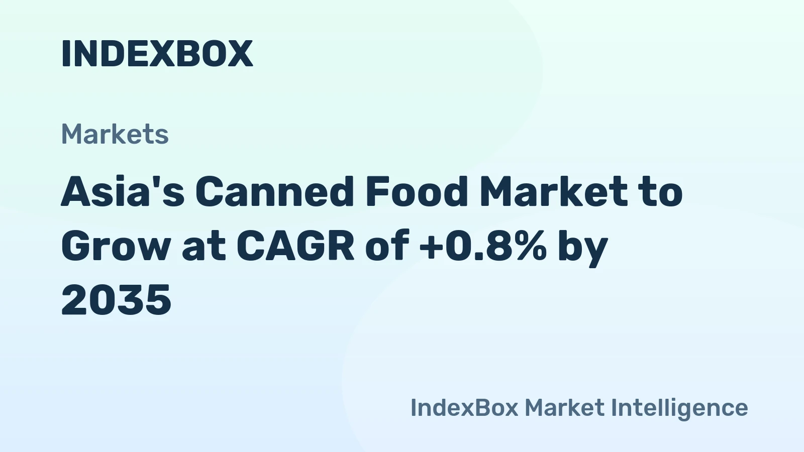 Asia's Canned Food Market to Grow at CAGR of +0.8% by 2035