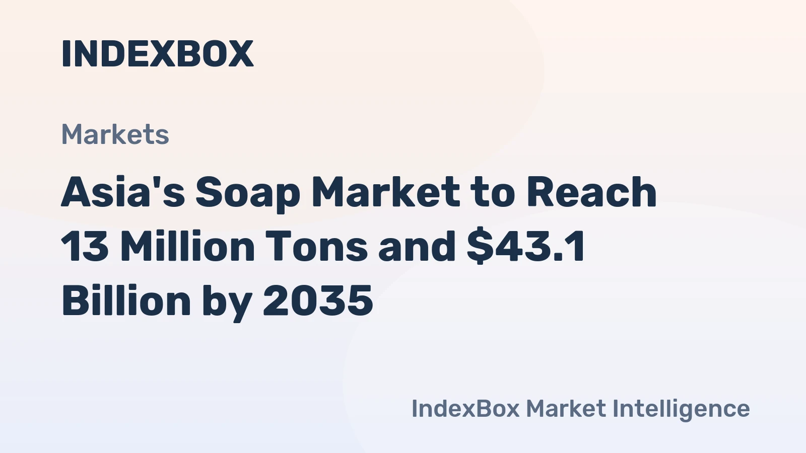 Asia's Soap Market to Reach 13 Million Tons and $43.1 Billion by 2035
