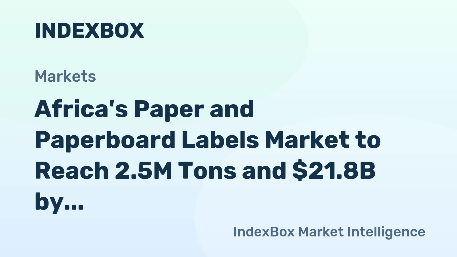 Africa's Paper and Paperboard Labels Market to Reach 2.5M Tons and $21.8B by 2035, with +1.4% and +2.1% CAGR
