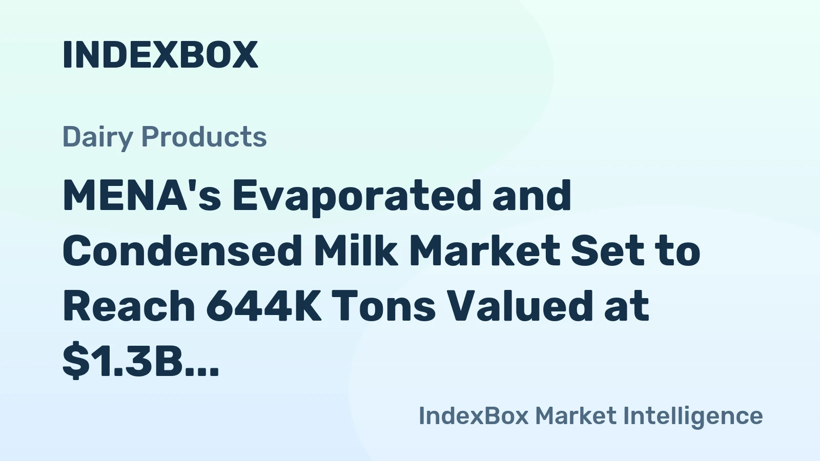 MENA's Evaporated and Condensed Milk Market Set to Reach 644K Tons Valued at $1.3B by 2035