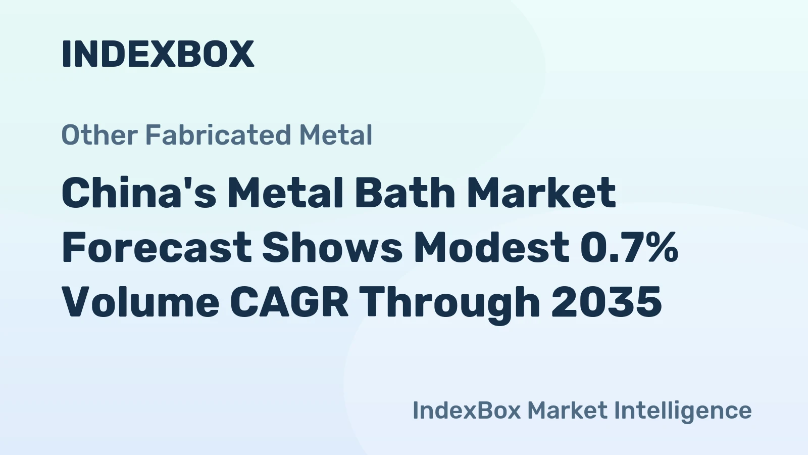 China's Metal Bath Market Forecast Shows Modest 0.7% Volume CAGR Through 2035