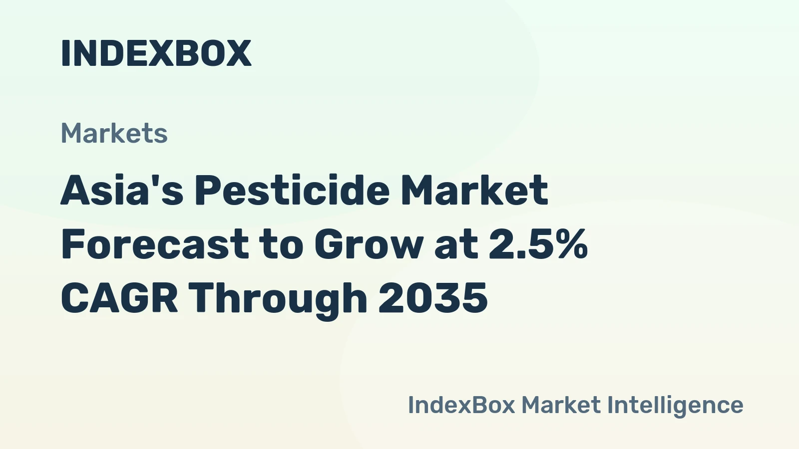 Asia's Pesticide Market Forecast to Grow at 2.5% CAGR Through 2035