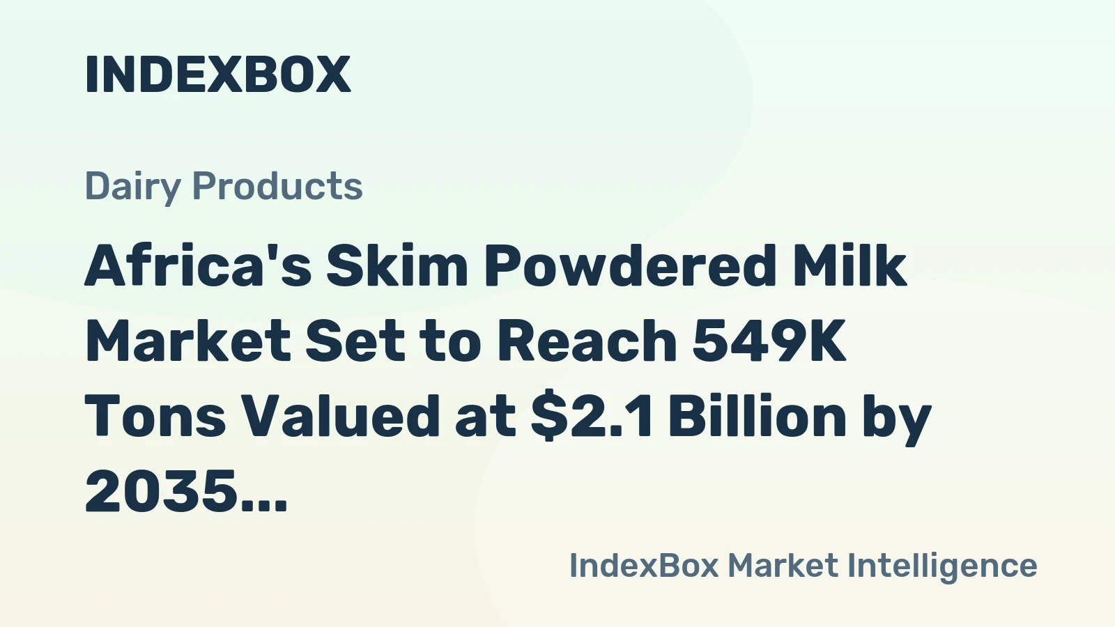 Africa's Skim Powdered Milk Market Set to Reach 549K Tons Valued at $2.1 Billion by 2035