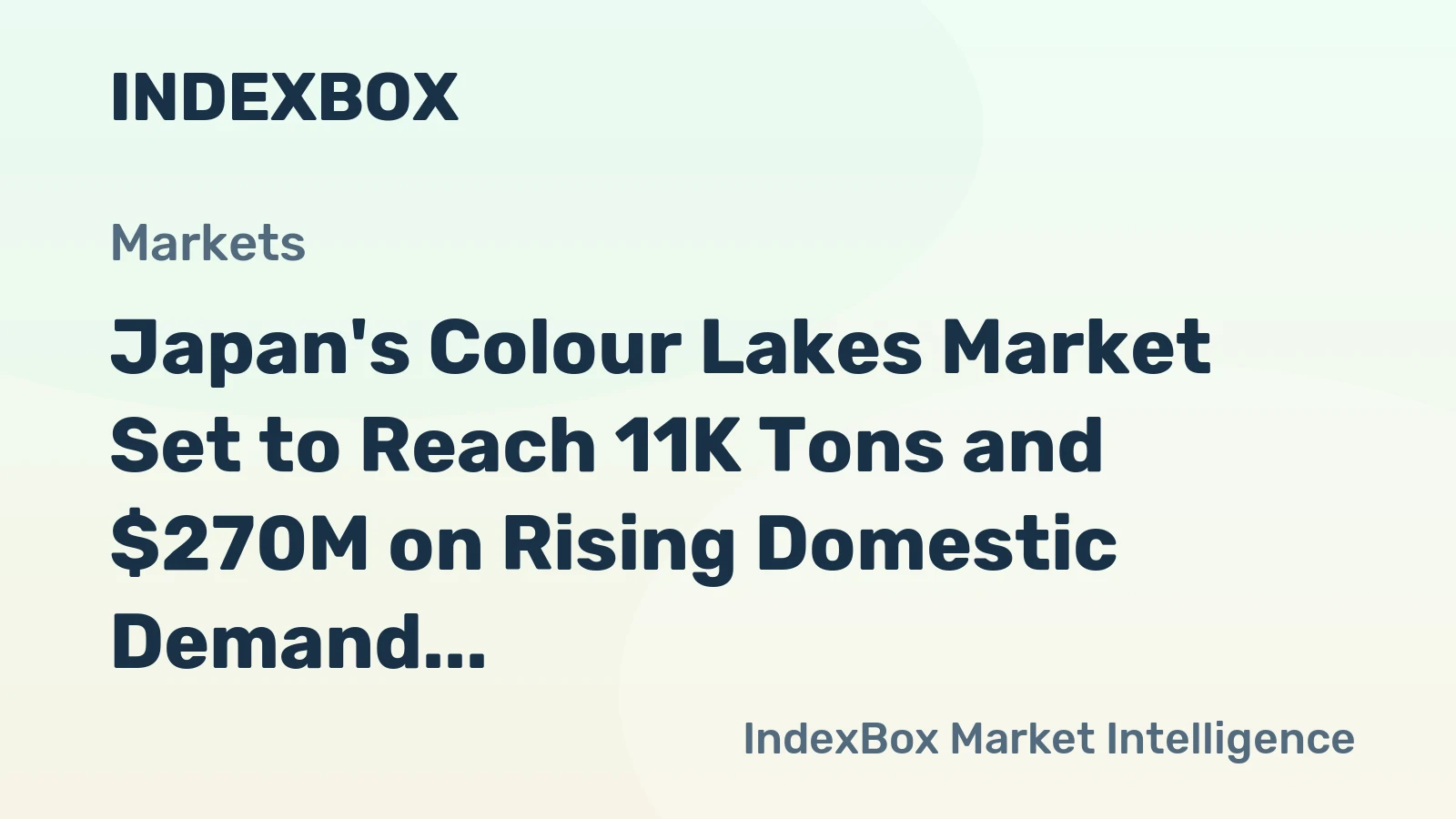 Japan's Colour Lakes Market Set to Reach 11K Tons and $270M on Rising Domestic Demand and Export Growth