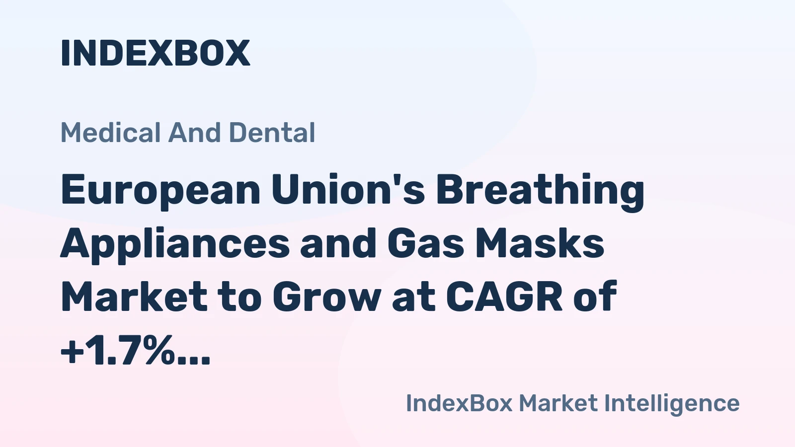 European Union's Breathing Appliances and Gas Masks Market to Grow at CAGR of +1.7% Reaching $8.3B by 2035