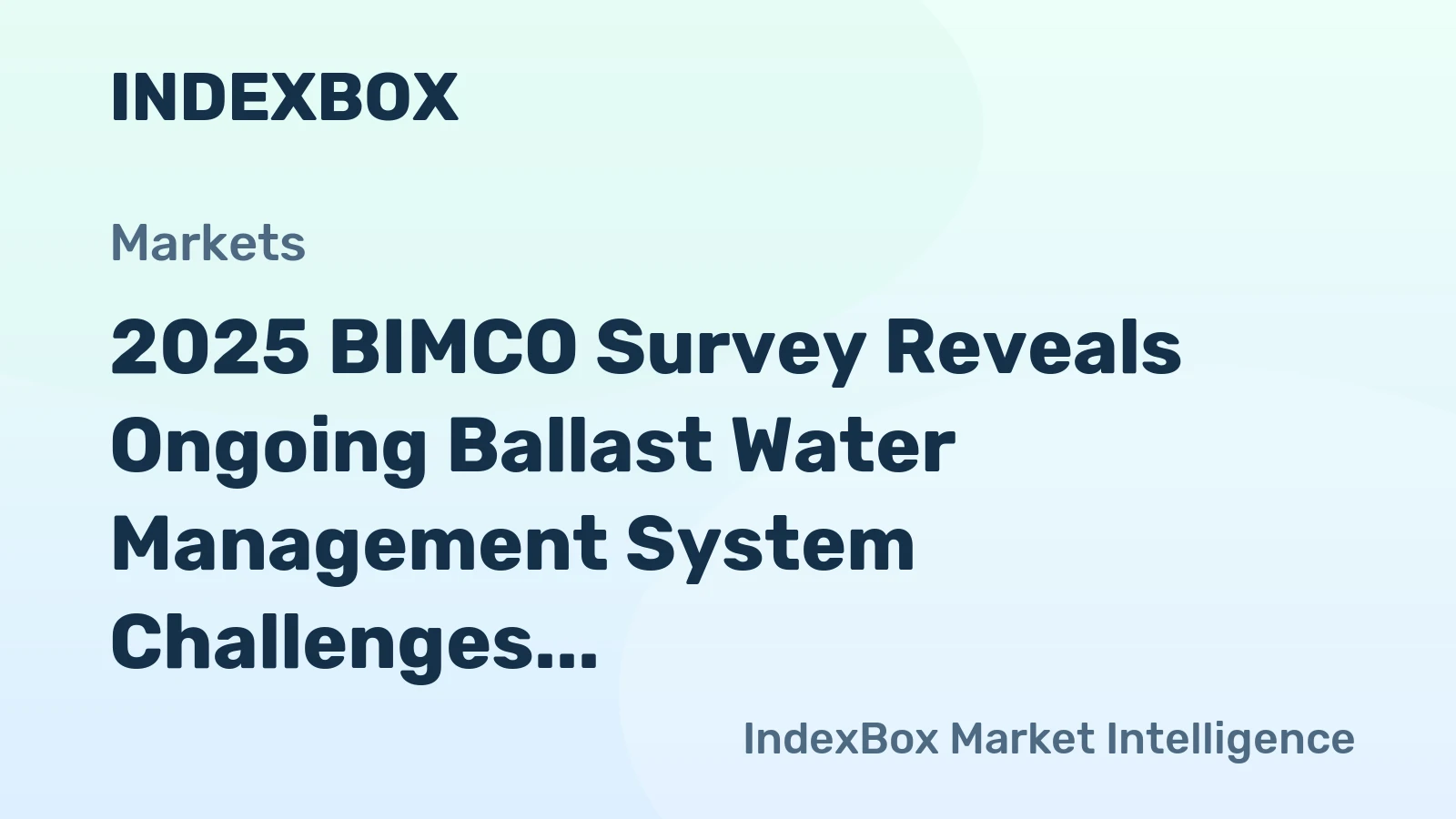 2025 BIMCO Survey Reveals Ongoing Ballast Water Management System Challenges