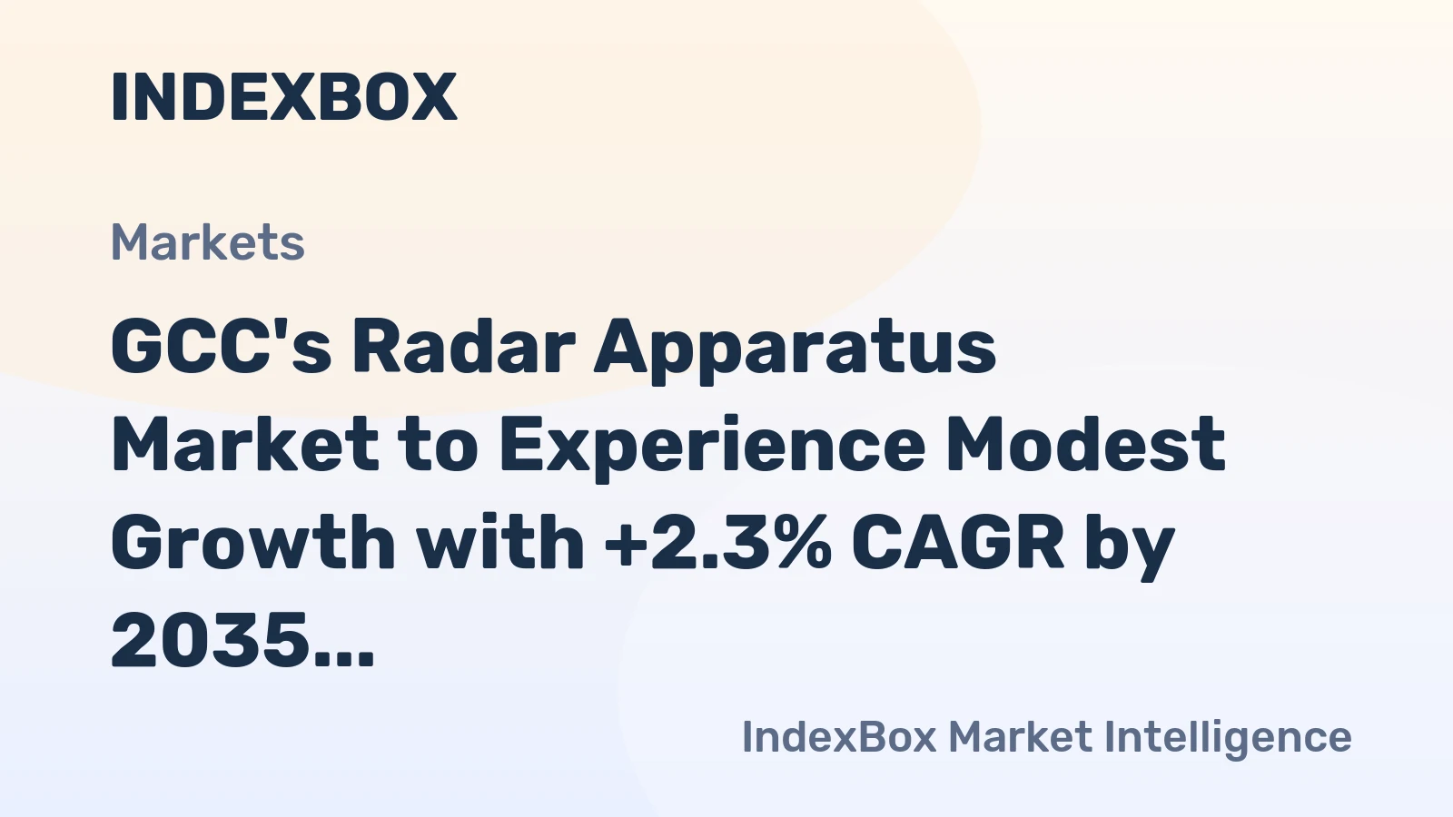 GCC's Radar Apparatus Market to Experience Modest Growth with +2.3% CAGR by 2035