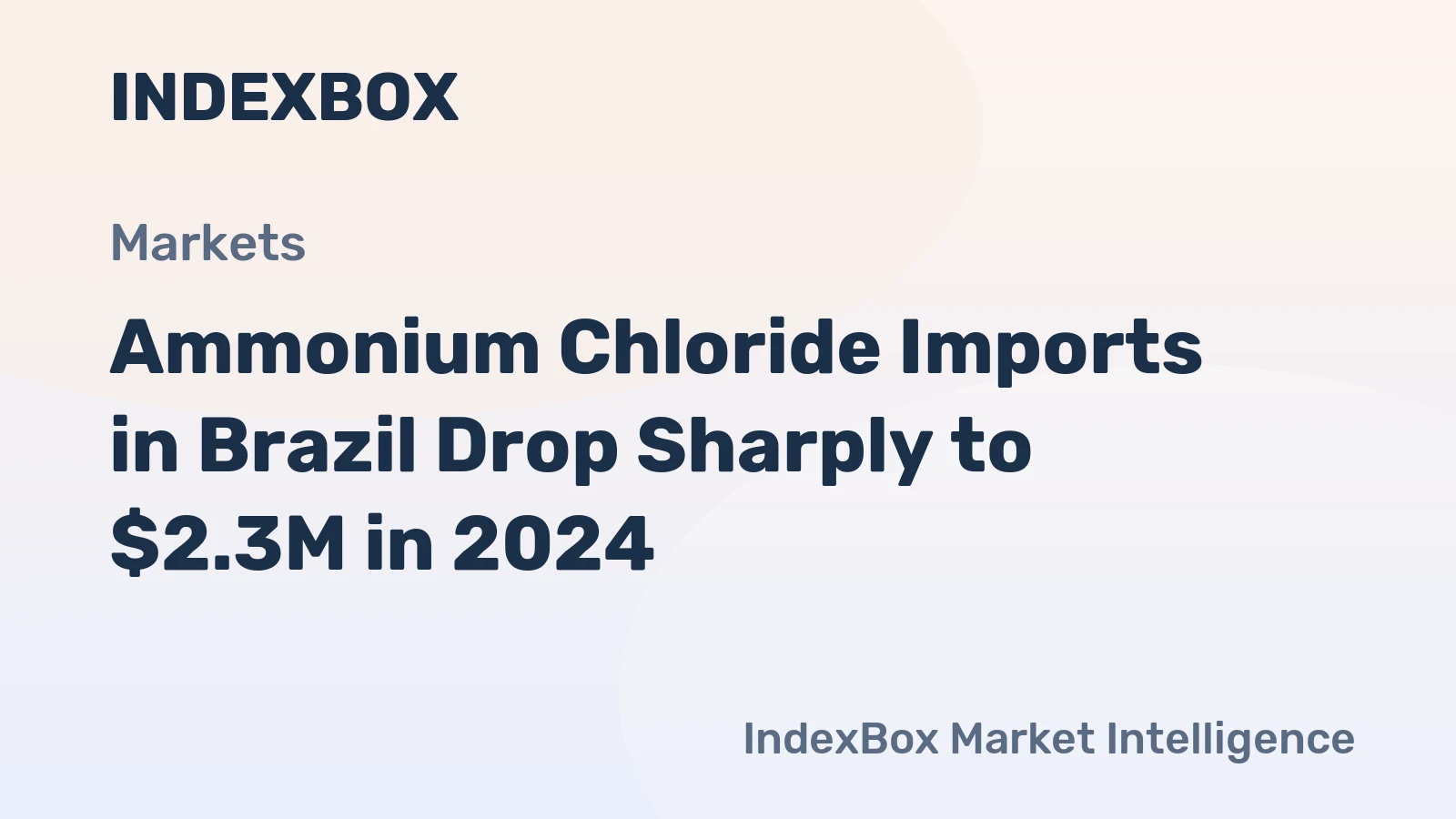 Ammonium Chloride Imports in Brazil Drop Sharply to $2.3M in 2024