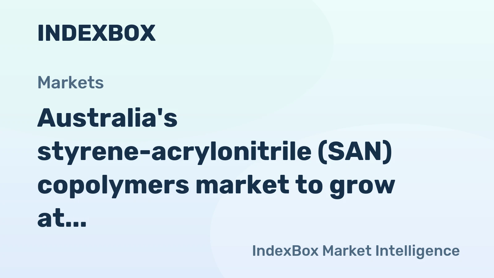 Australia's styrene-acrylonitrile (SAN) copolymers market to grow at a modest CAGR of +0.6%, reaching 13K tons by 2035.