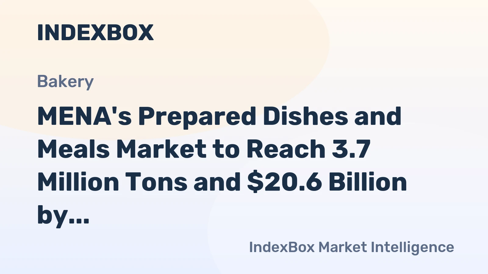 MENA's Prepared Dishes and Meals Market to Reach 3.7 Million Tons and $20.6 Billion by 2035