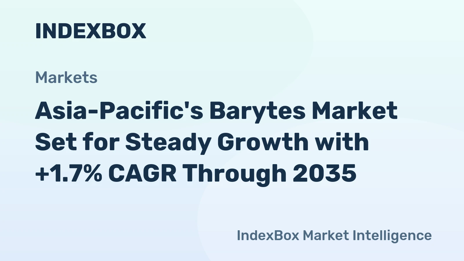 Asia-Pacific's Barytes Market Set for Steady Growth with +1.7% CAGR Through 2035