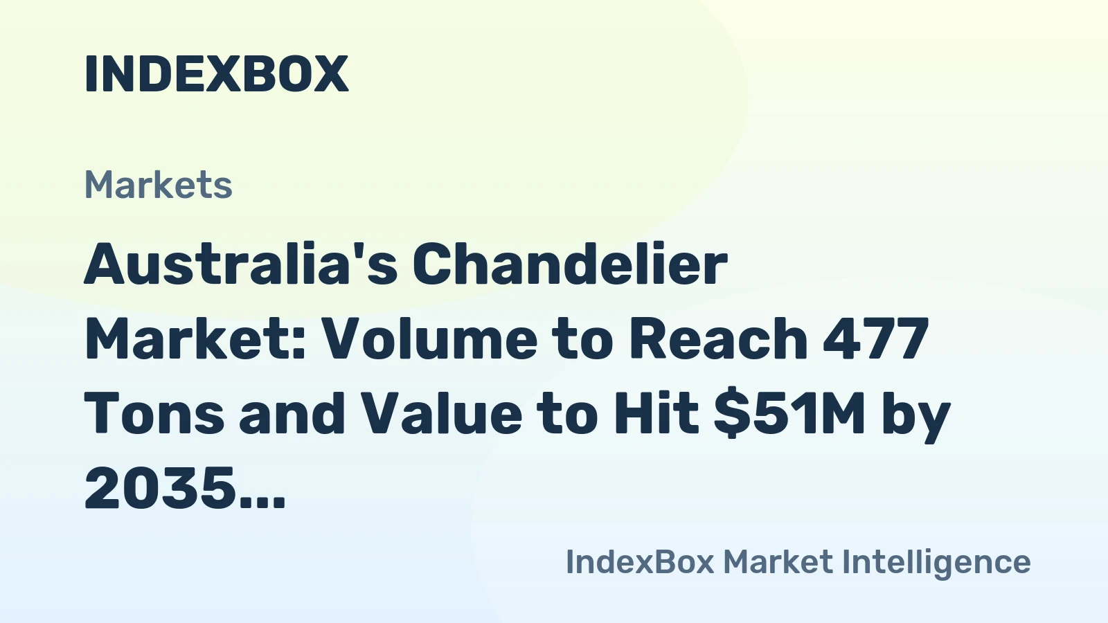Australia's Chandelier Market: Volume to Reach 477 Tons and Value to Hit $51M by 2035