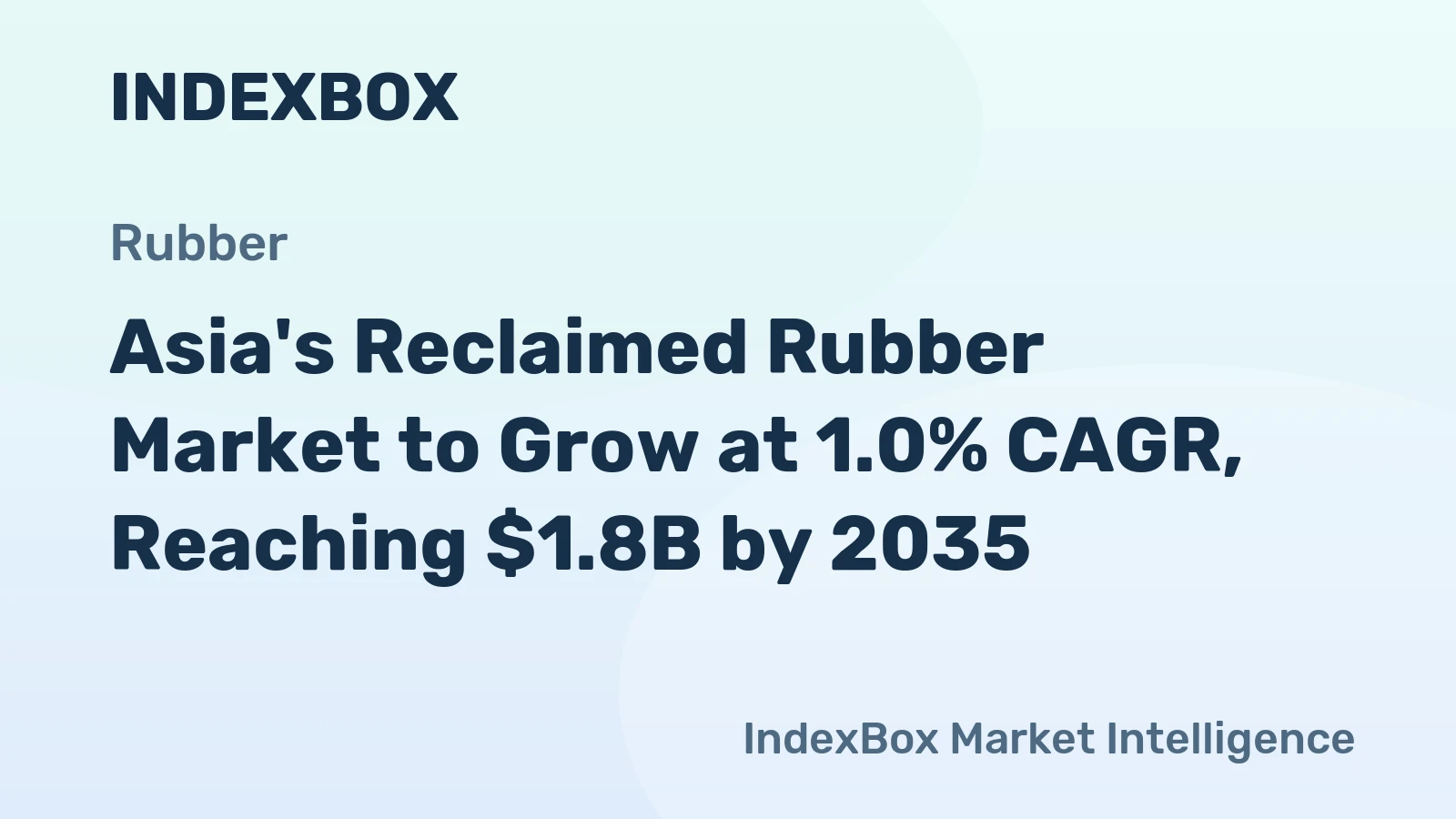 Asia's Reclaimed Rubber Market to Grow at 1.0% CAGR, Reaching $1.8B by 2035