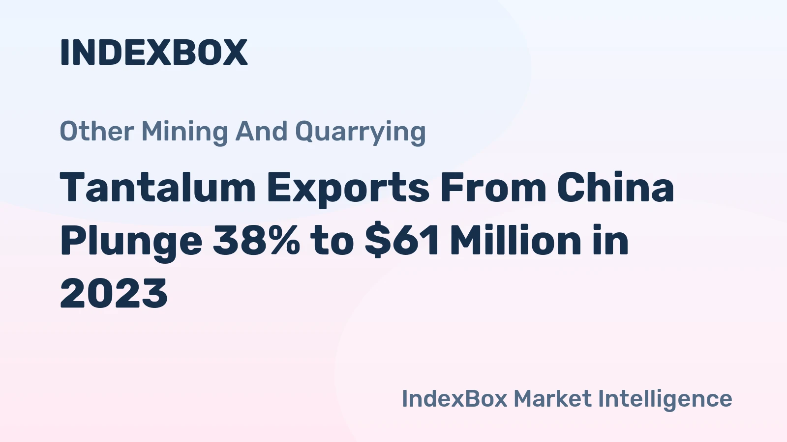 Tantalum Exports From China Plunge 38% to $61 Million in 2023