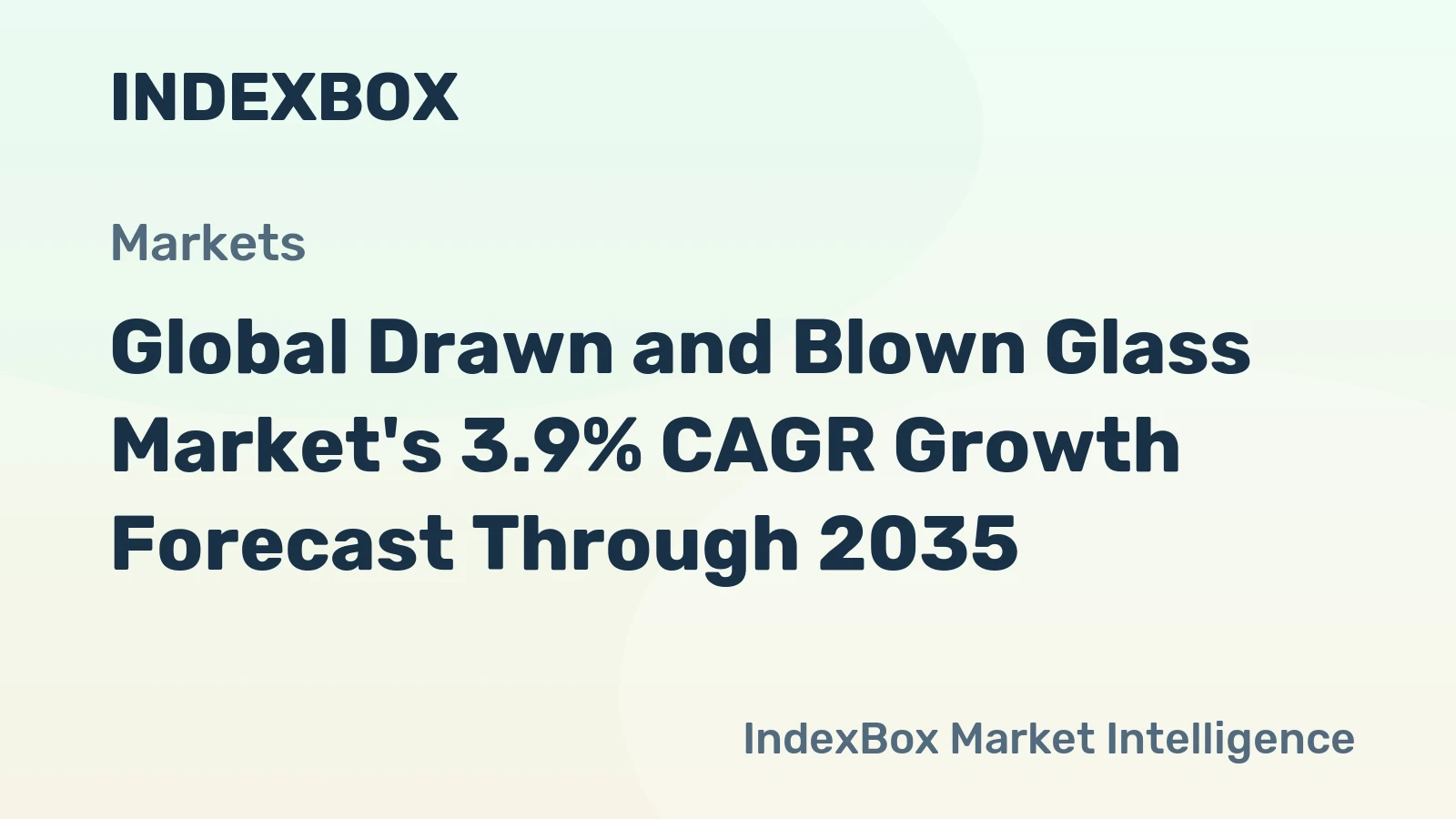 Global Drawn and Blown Glass Market's 3.9% CAGR Growth Forecast Through 2035