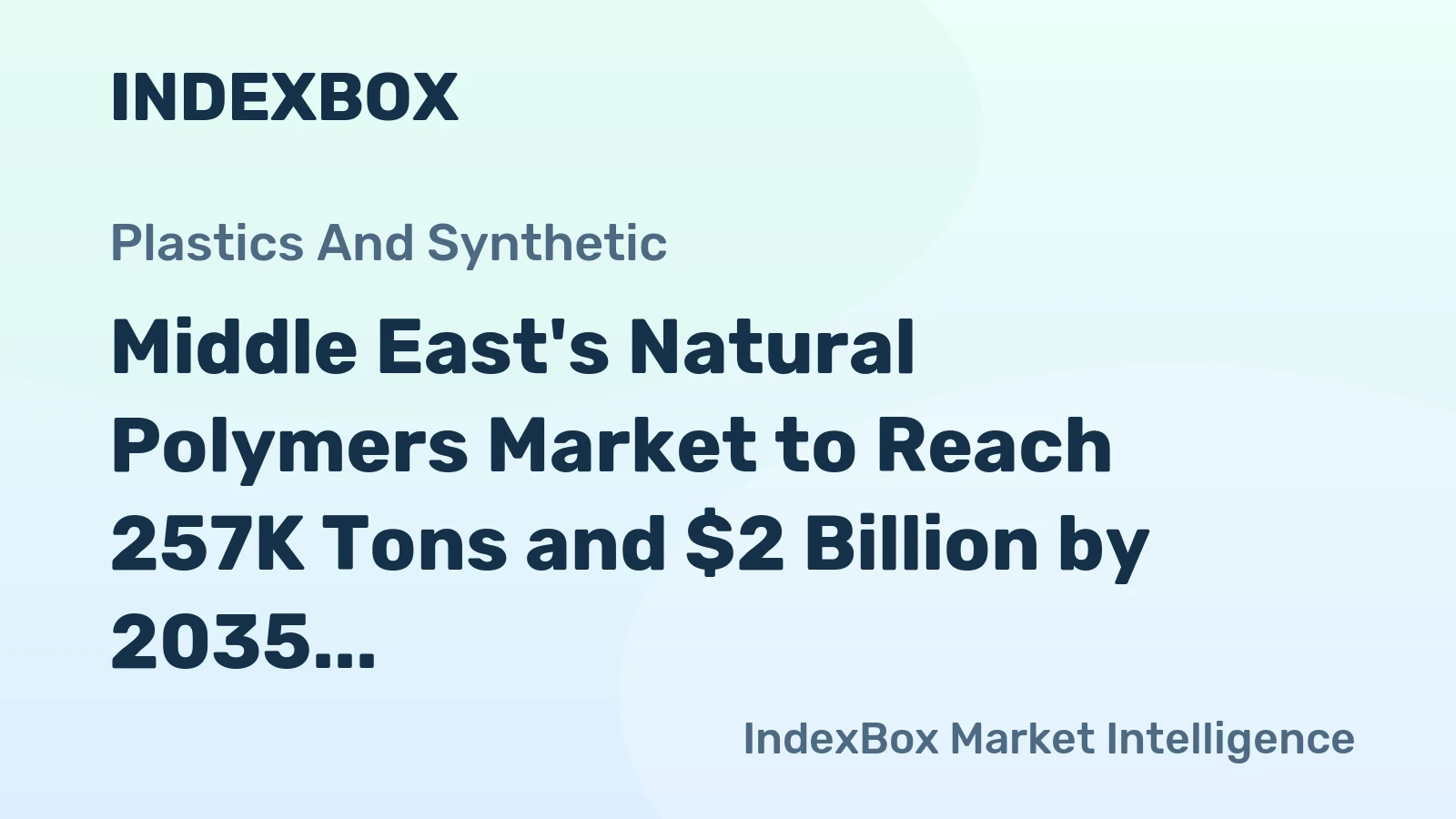 Middle East's Natural Polymers Market to Reach 257K Tons and $2 Billion by 2035