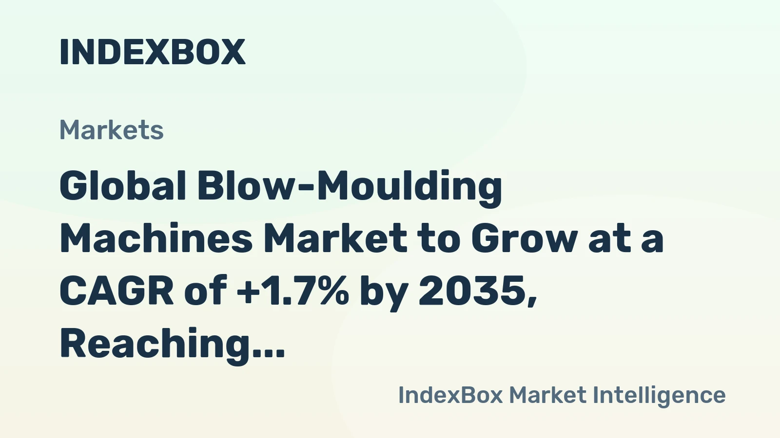 Global Blow-Moulding Machines Market to Grow at a CAGR of +1.7% by 2035, Reaching $23.8B
