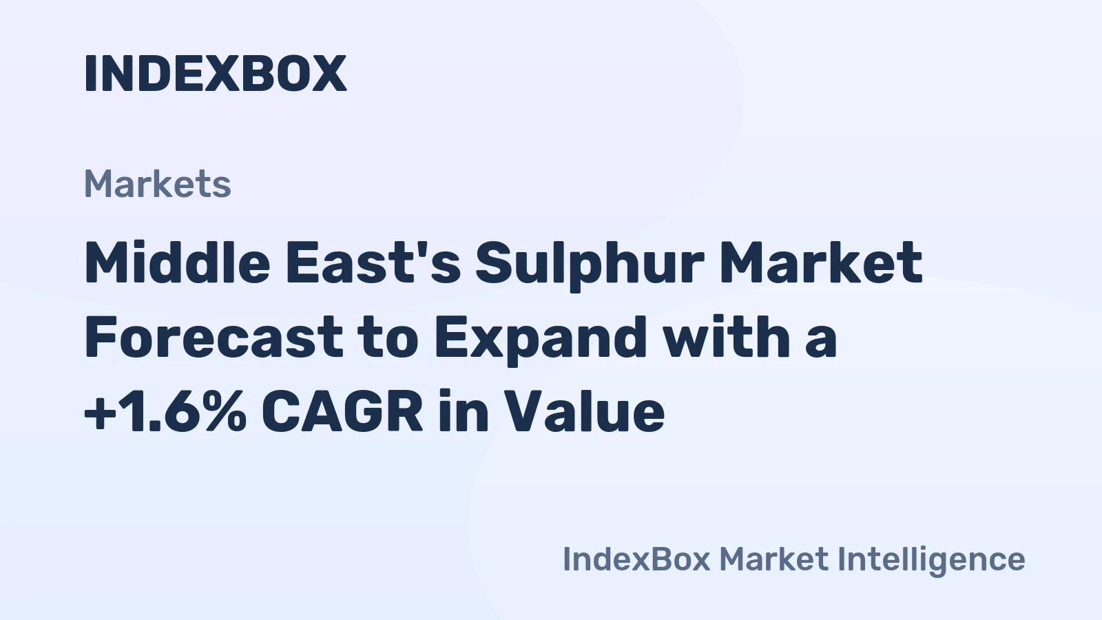 Middle East's Sulphur Market Forecast to Expand with a +1.6% CAGR in Value