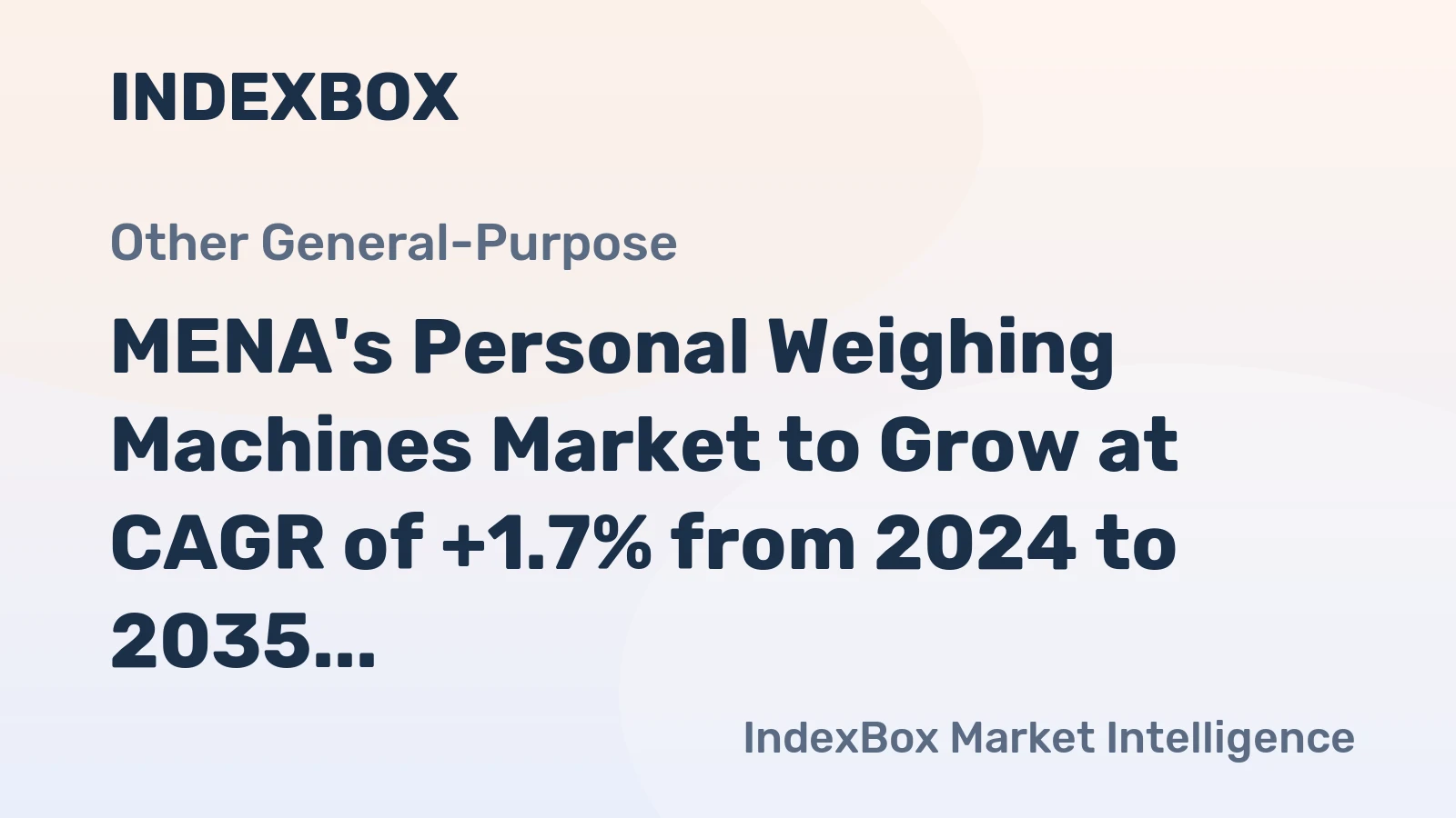 MENA's Personal Weighing Machines Market to Grow at CAGR of +1.7% from 2024 to 2035, Expected to Reach 10M Units by 2035