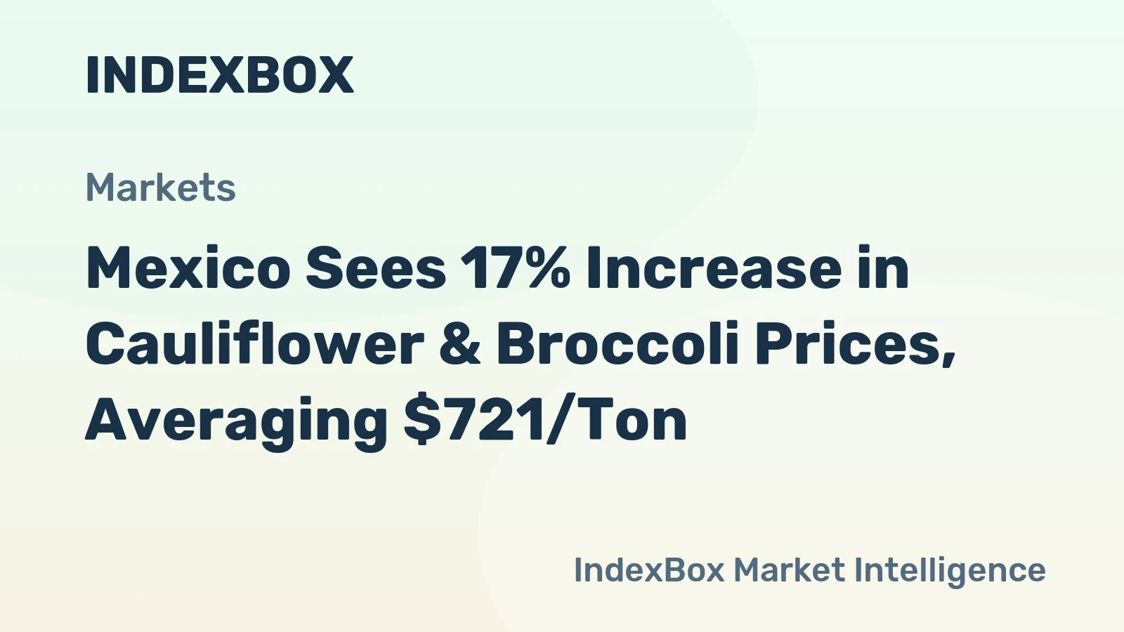 Mexico Sees 17% Increase in Cauliflower & Broccoli Prices, Averaging $721/Ton