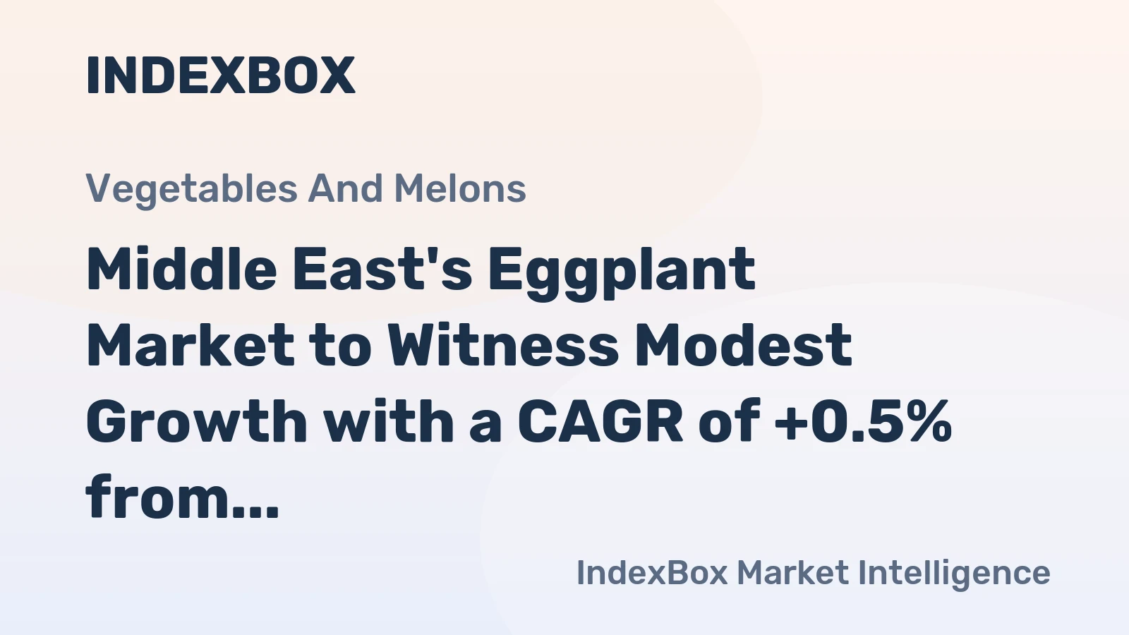 Middle East's Eggplant Market to Witness Modest Growth with a CAGR of +0.5% from 2024-2035