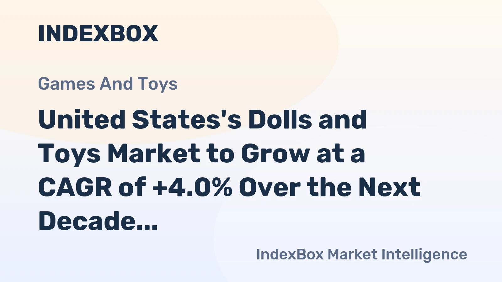 United States's Dolls and Toys Market to Grow at a CAGR of +4.0% Over the Next Decade