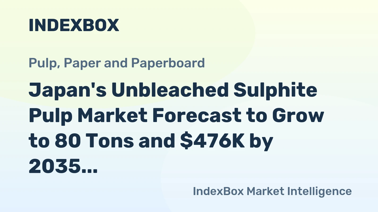 Japan's Unbleached Sulphite Pulp Market Forecast to Grow to 80 Tons and $476K by 2035