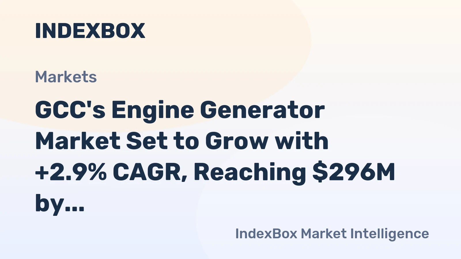 GCC's Engine Generator Market Set to Grow with +2.9% CAGR, Reaching $296M by 2035