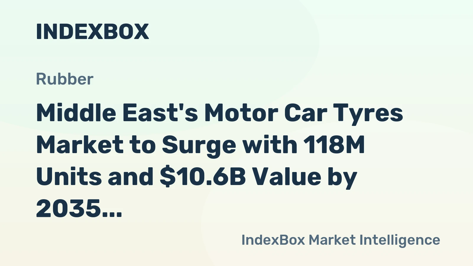 Middle East's Motor Car Tyres Market to Surge with 118M Units and $10.6B Value by 2035