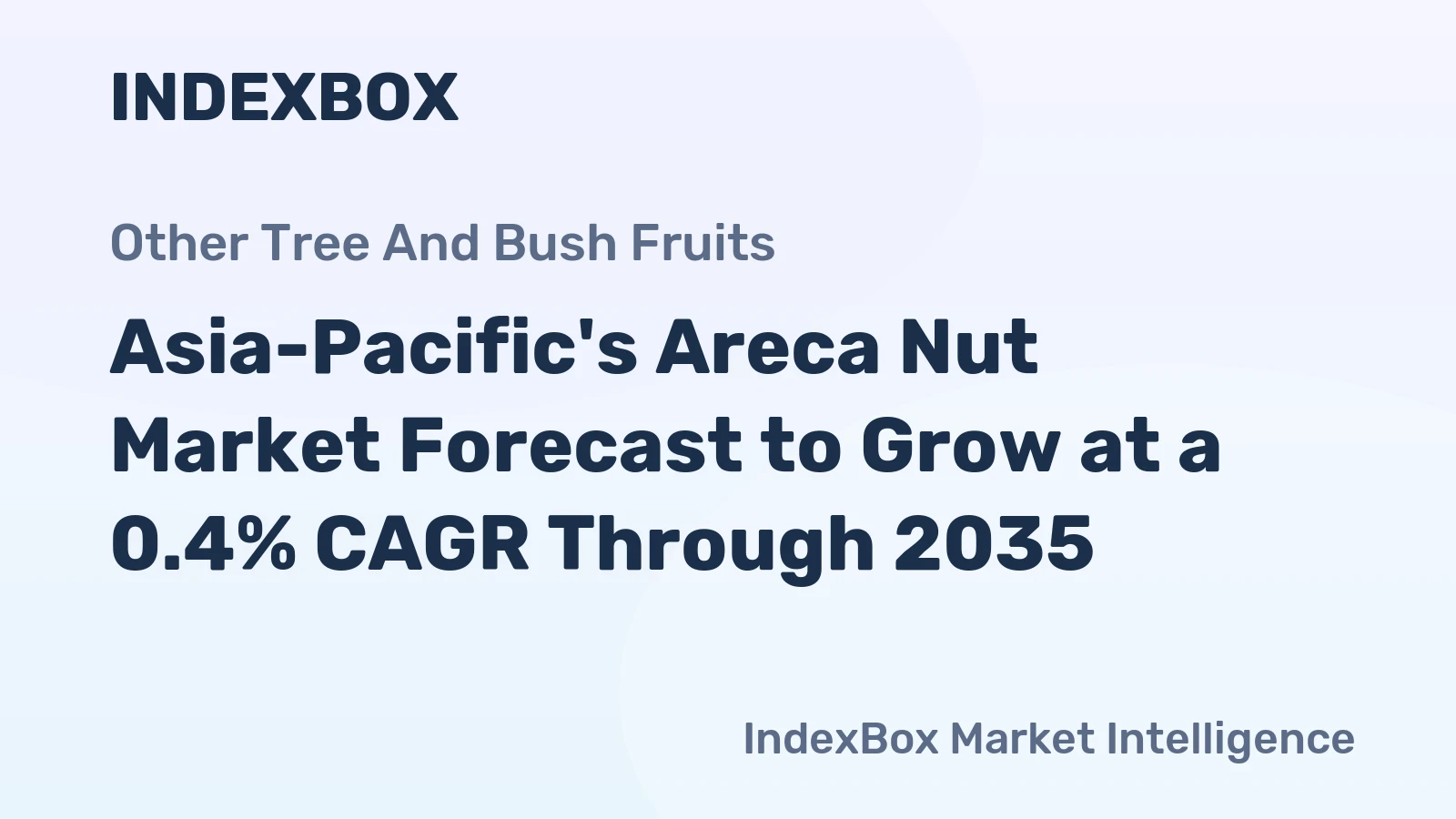 Asia-Pacific's Areca Nut Market Forecast to Grow at a 0.4% CAGR Through 2035
