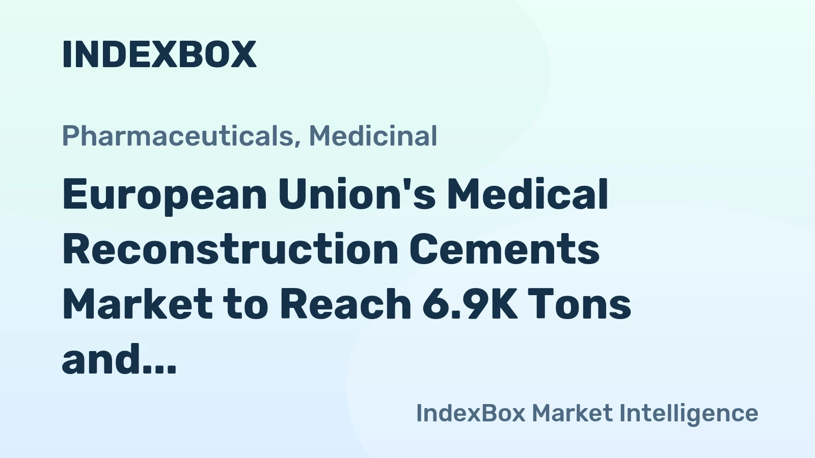 European Union's Medical Reconstruction Cements Market to Reach 6.9K Tons and $3.2B by 2035