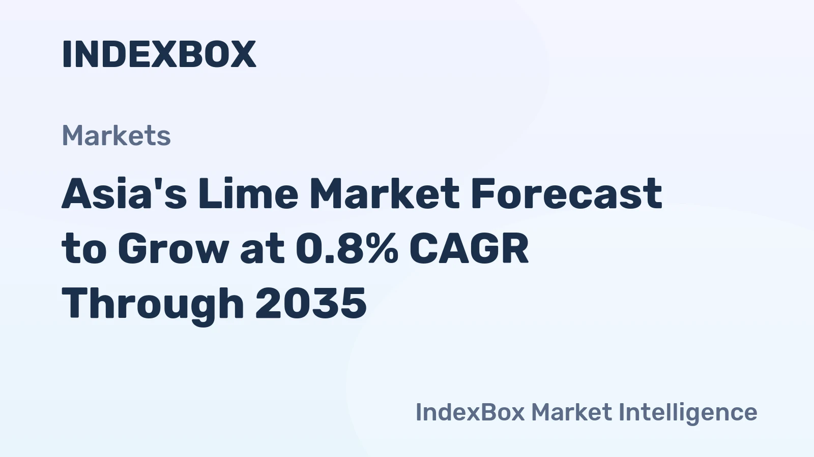 Asia's Lime Market Forecast to Grow at 0.8% CAGR Through 2035