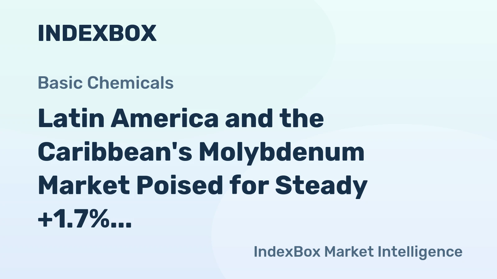 Latin America and the Caribbean's Molybdenum Market Poised for Steady +1.7% CAGR Growth Through 2035