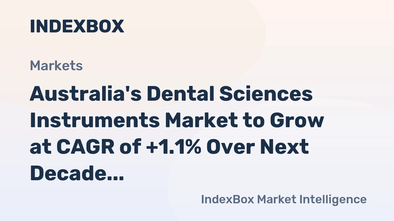 Australia's Dental Sciences Instruments Market to Grow at CAGR of +1.1% Over Next Decade, Reaching $300M by 2035